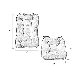 Greendale Home Fashions Jumbo Rocking Chair Cushion Set Hyatt Fabric, Denim