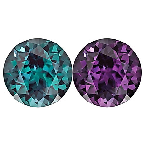Prong Set 2.5mm 0.12 cttw Full Color Change Chatham Created Alexandrite Stud Earrings 14K White Gold