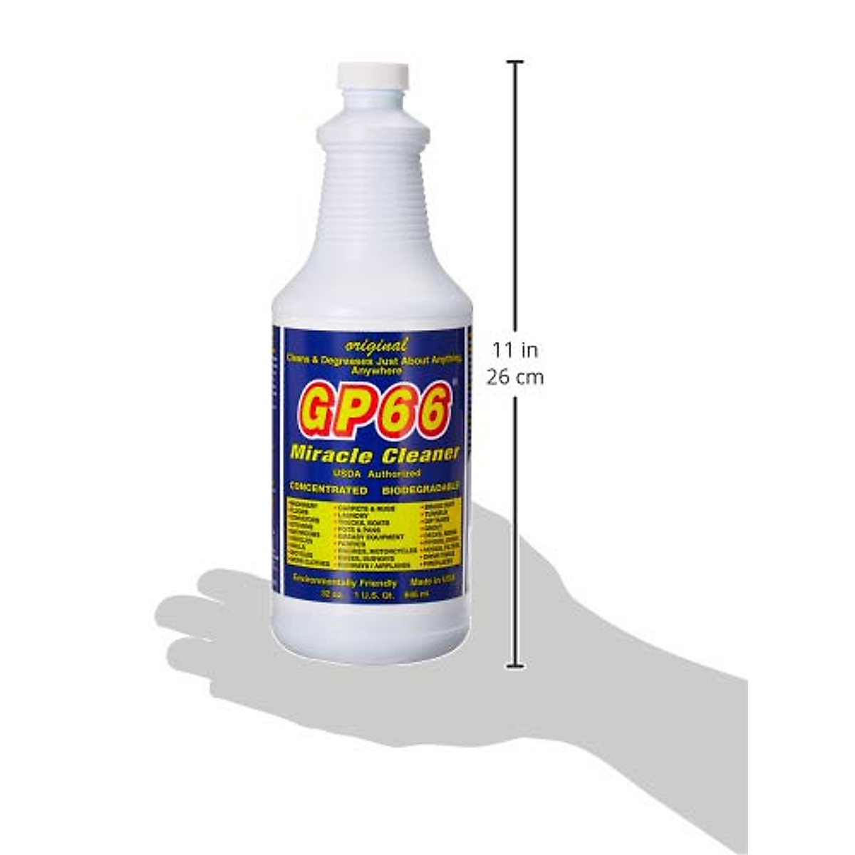 GP66 Green Miracle Cleaner Super Size! (32 oz.) Powerful American Made Heavy Duty All Purpose Cleaner Cleans Over 1,000 Surface Types