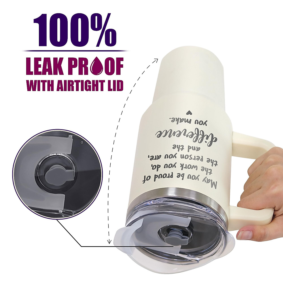 AXIARA Inspirational Gifts For Women - May You Be Proud Insulated 40 oz Tumbler with Straw and Handle - Mothers Day Birthday Christmas Appreciation Thank You Gifts For Women Men Coworkers Friends