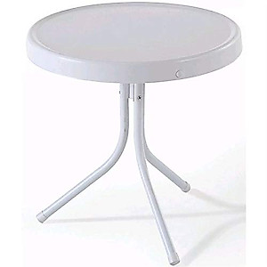 Crosley Furniture Gracie Retro 20-inch Metal Outdoor Side Table - Alabaster White