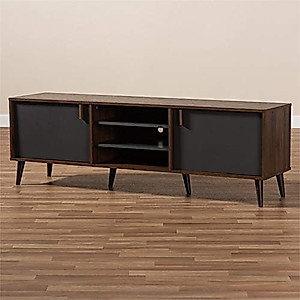 Baxton Studio Samuel Modern TV Stand in Brown and Dark Grey