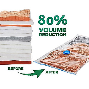 (2 x Extra Large, Large & Jumbo) Vacuum Storage Space Saver Compression Plastic Organizer Slider Sealable Bags Sealing for Clothes, Comforter, Garment, Clothing (Free Hand Pump for Travel) 6 Pack