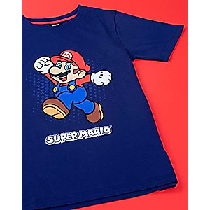 Super Mario Nintendo T Shirt Boys Kids Blue Short Sleeve Gamer Top 9-10 Years