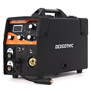 Aluminum MIG Welder 200Amp 220V DG-2000 5 in 1 Multi-Process Mig/Fluxcore/Stick/Lift Tig/Spool gun IGBT Inverter Welder Flux Core/Solid Wire 2/10LBS Supports Welding Aluminum with Spool Gun