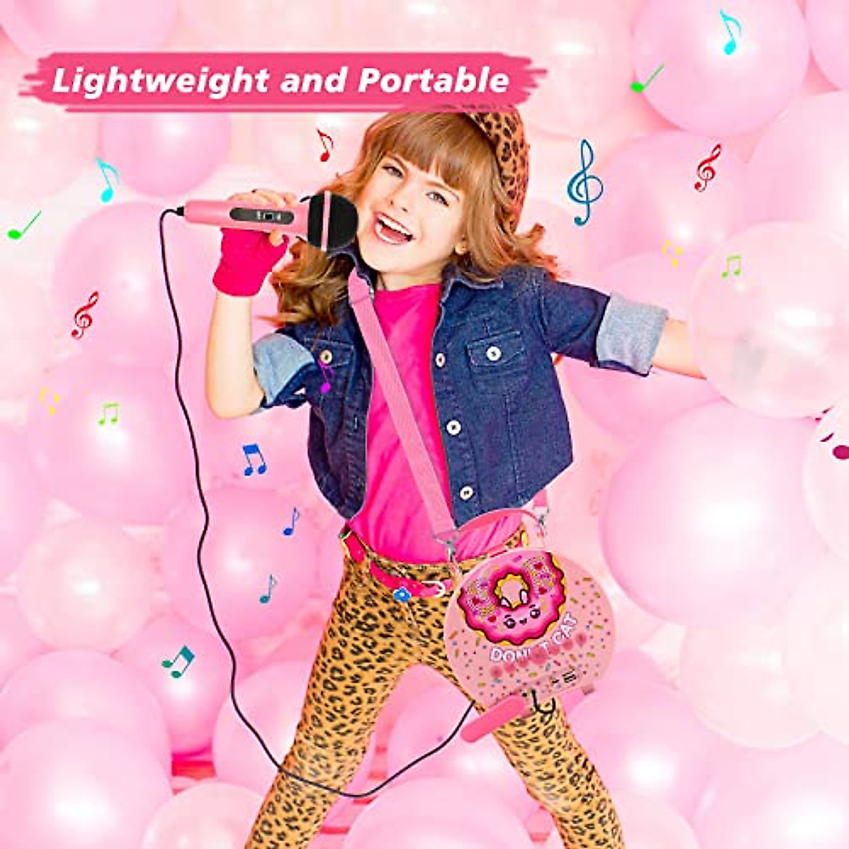 Kids Karaoke Machine for Girls Boys with 2 Microphones Toddler Singing Toys Children Karaoke Singing Machine Bluetooth Voice Changing Recording Speaker for Party Birthday