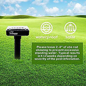 Torro Products 4 pack Mole Repellent Solar Powered for Lawn Garden Yard Outdoor Pest Control Rodent Repellent Ultrasonic Pest Repeller Gopher Repeller Vole Chaser Pest Deterrent