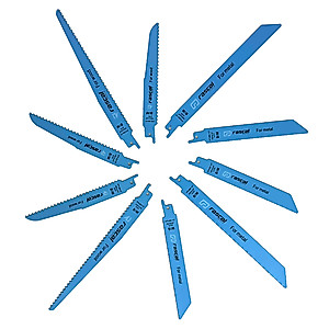 Rascal Tools Reciprocating Saw Blade for Wood, Metal - 10 Bi-Metal Blades - Compatible with Diablo Sawzall Blade, Dewalt Sawzall Blades Metal, Milwaukee Sawzall Blades Wood - Reciprocating Saw Blades
