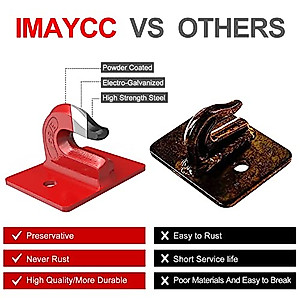 IMAYCC Enhanced Tractor Bucket Hooks 3/8" (2 Pack),Heavy Duty Tow Hook Grab Hooks for Tractor Bucket,G70 Forged Steel Bolt Hook Work for Rv,Utv,Truck Tractor Bucket Accessories Max 15,000 lbs,Red