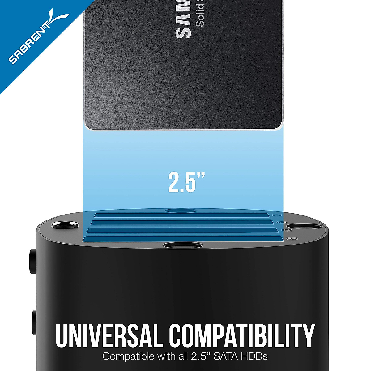 7 Port USB 3.0 HUB + 2 Charging Ports with 12V/4A Power Adapter + USB 3.0 4 Bay 2.5” Hard Drive/SSD Docking Station with Fan