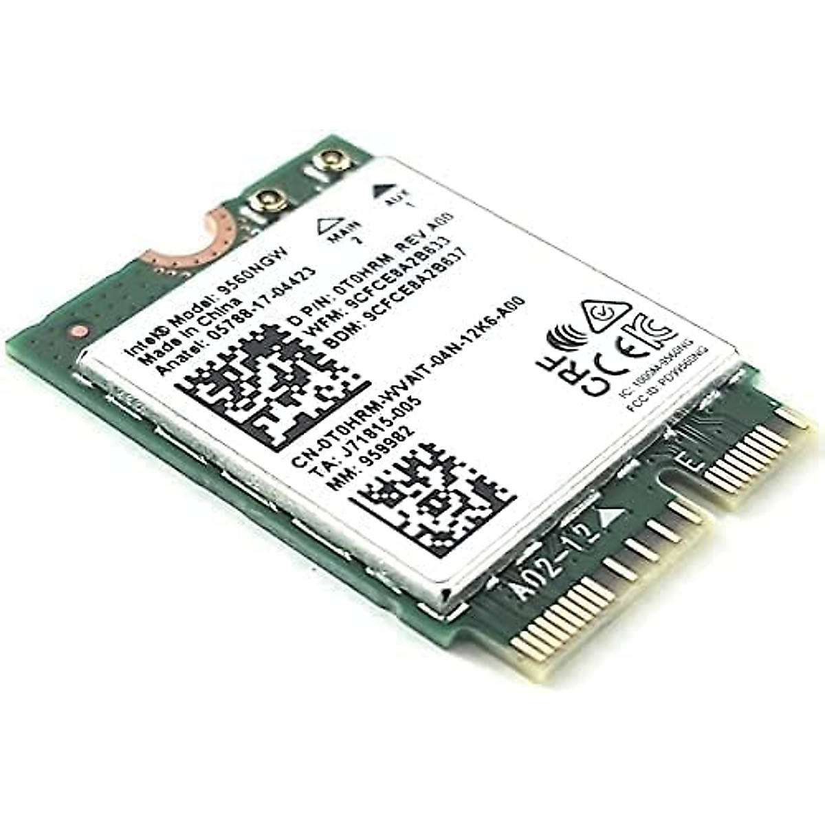 9560NGW R Wireless-AC 9560 PCI-Express M.2 2230 802.11ac WLAN Bluetooth 5.1 WiFi Card VHXRR 0VHXRR CN-0VHXRR Compatible Replacement Spare Part for Intel Compatible and Laptop Systems