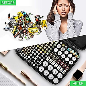 Keenstone Battery Organizer Storage Case, Fireproof Waterproof Explosionproof Battery Holder, Holds 199+ Batteries AA AAA C D 9V 18650, Battery Storage Box with Tester (Batteries Not Included)