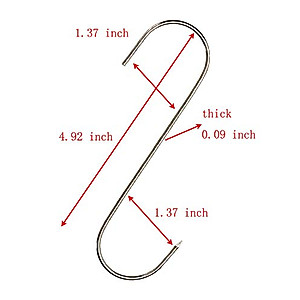 ONLYKXY 4.5 Inch Meat Hook, 20 Pieces Meat Hooks for Butchering Hanging Beef, Stainless Steel S Hooks Utility Hooks for Meat Processing (20)