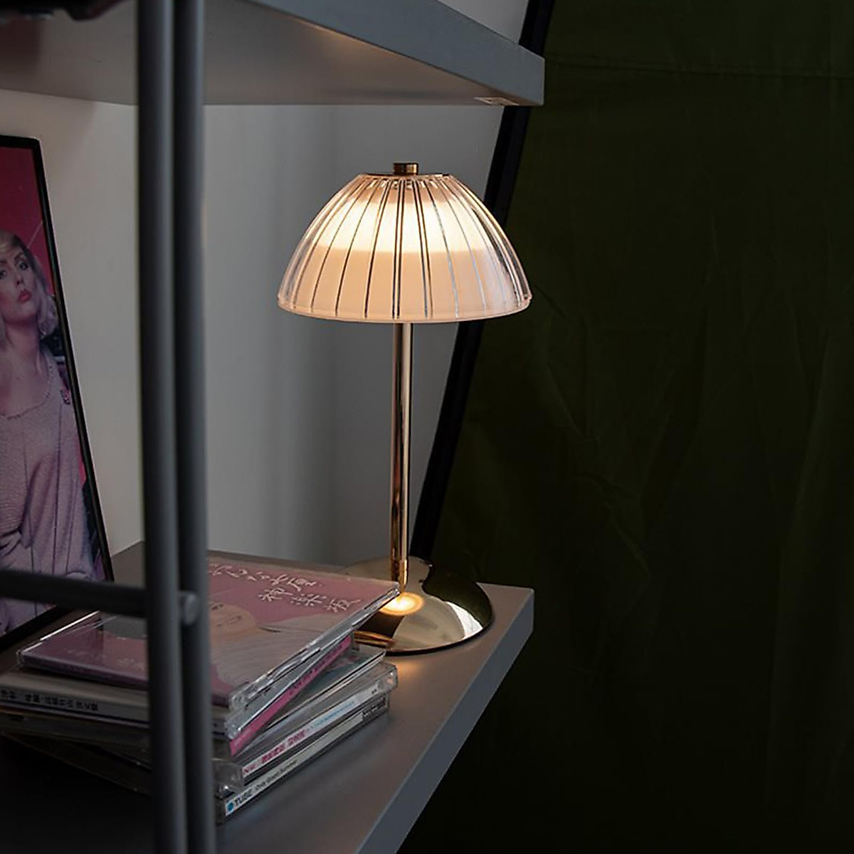 Creative Retro led bar Table lamp, Mushroom lamp, Crystal Bedside lamp, Rechargeable Desktop Night Light, Girls Wedding Decoration