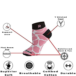 Paul Bryan Pink Ribbon Breast Cancer Awareness Socks (Cotton, Pink)