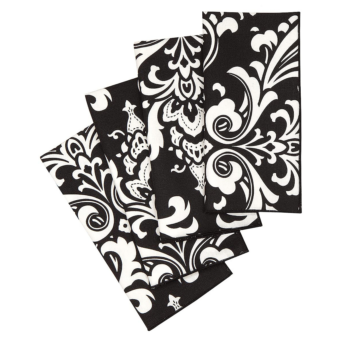 Cloth Napkins Black and White Wedding Table Décor Backyard Party Reception Black and White Table Linens, Linen Napkins All Cotton Dinner 18"x18" Set 4