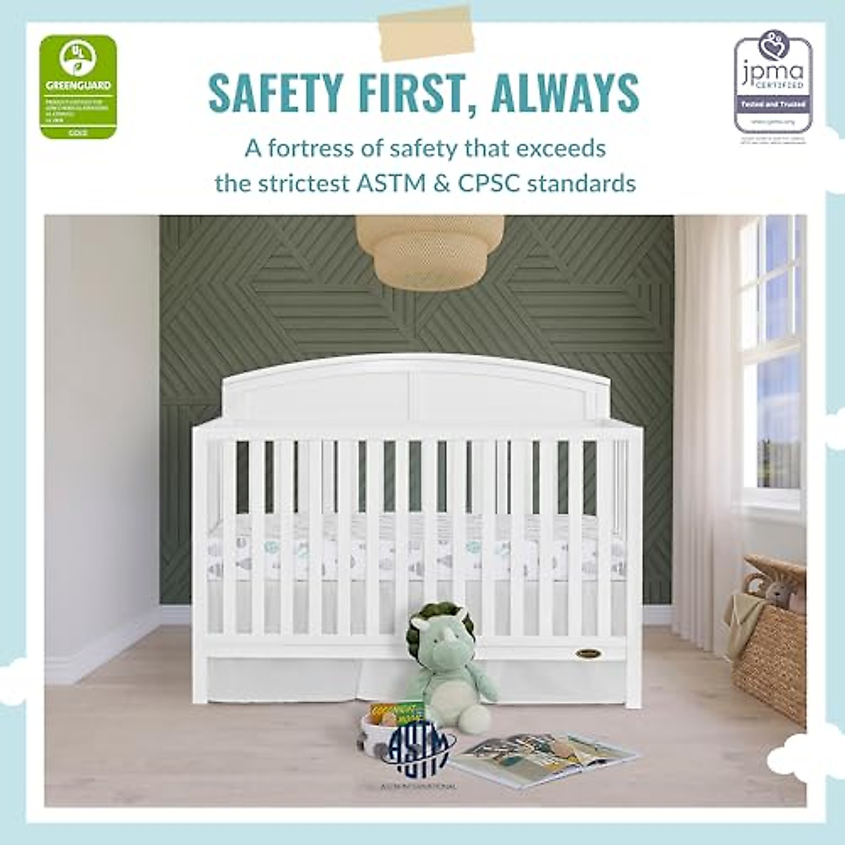 Dream On Me Storybrooke 5 in 1 Convertible Crib