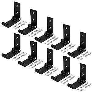 heneng 10 Pack 2" Black Folding Coat Hook w/Screws, Aluminium Alloy Foldable Hooks No Rust Wall Mounted for Keys, Towel, Hat, Bags, Headphones Holder, Headset Wall Hanger, Max.Load 44lb