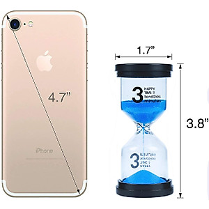 Veoley 3 Minutes Sand Timer Hourglass Sandglass Sand Clock for Games Classes Toothbrushing Workout - Blue
