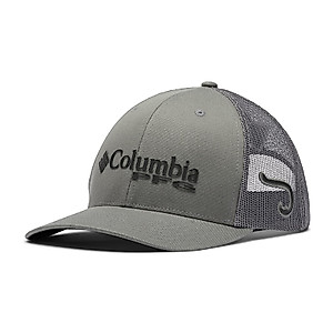 Columbia Unisex PFG Mesh Snap Back Ball Cap, Titanium/Black/Hook, One Size