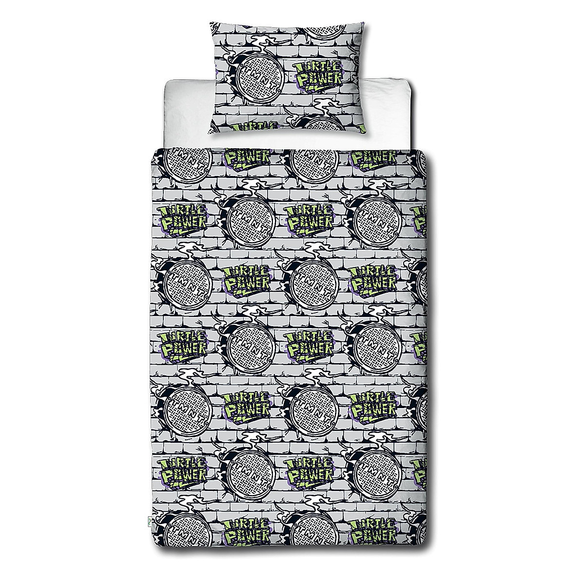 Teenage Mutant Ninja Turtles Power Single Rotary Duvet Cover Set - Bedding Duvet Cover with Pillow Case - Reversible Duvet Cover Set for Kids - Comfortable & Breathable - Cute Design
