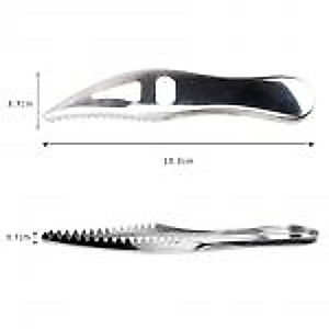 Stainless Steel Fishs Scale Scraper Cleaner Peeler Scaler Remover Cooking Seafood Tools Bottle Opener(1pc)