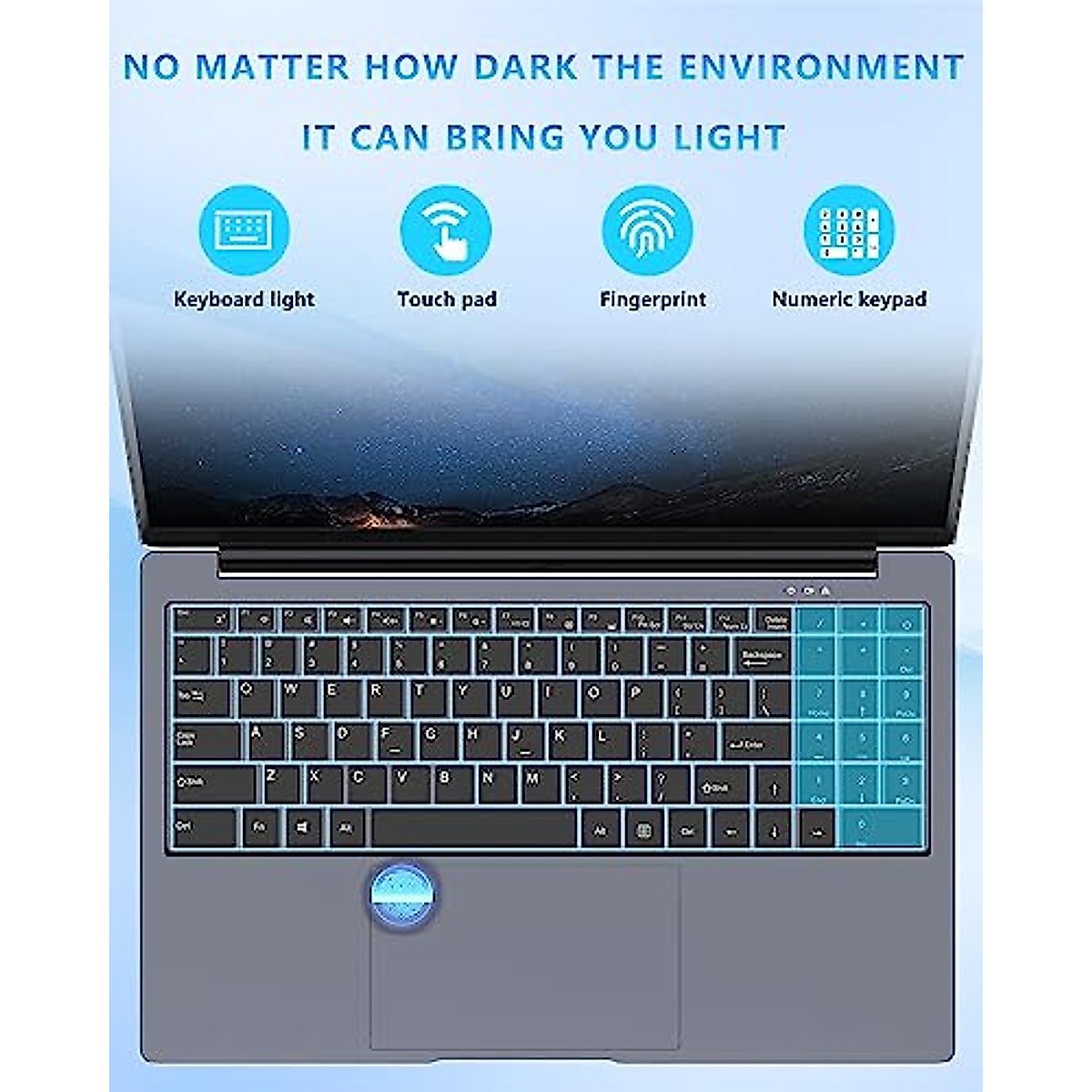 SAINTDISE 15.6 Inch Laptop PC Built with Intel Cerelon N5095(UP to 2.9Ghz) 4-Core CPU Laptops 16GB RAM 512GB ROM UHD Notebook Computer WiFi5 Bluetooth 4.2 Webcam,Fingerprint Unlock