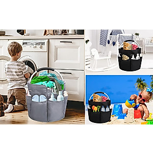 Grey Shower Caddy Portable with 8 Pockets,Large Capacity Travel Shower Caddy Bag for Bathroom College Dorm Room Beach