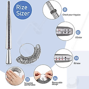 Jewelers Tools Set Including Jeweler Saw Frame Bench Pin Clamp Diamond Needle File Wooden Ring Clamp and Ring Sizer Mandrel Measuring Tool Jeweler's Mallet Hammer Stick for Jewelry Making