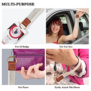 Fishent Stretchy Key Chain, Cute Keychain Wristlet, Woven Wrist Lanyard for Keys, Key Chains for Women Men Car Keys ID Badges Card Wallet Phone