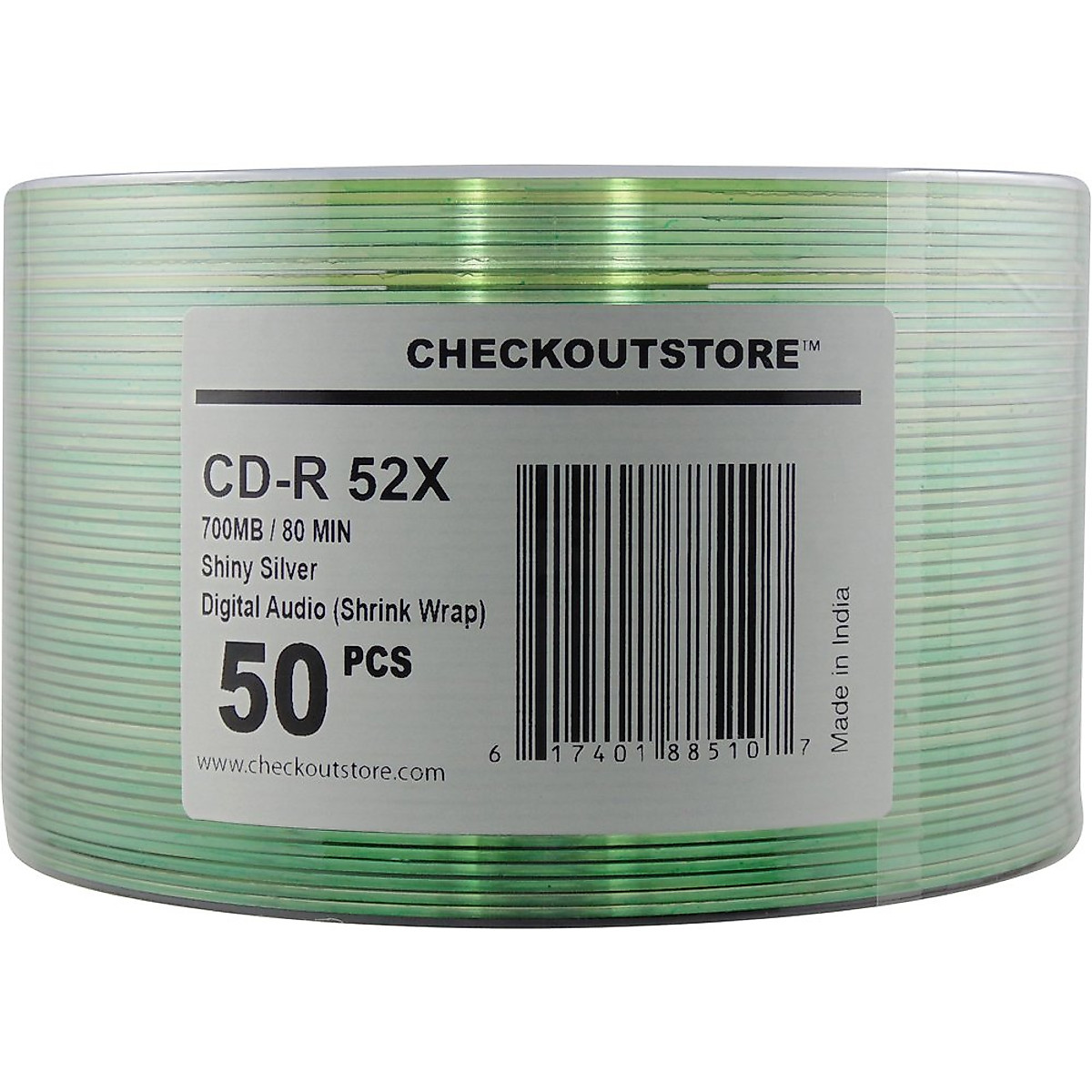 CheckOutStore B00325-50 52x Digital Audio Music CD-R 80min 700MB (Shiny Silver)
