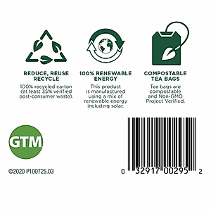 Traditional Medicinals Tea, Organic Green Tea Matcha, Genmaicha, Supports Health, 16 Tea Bags (6 Pack)