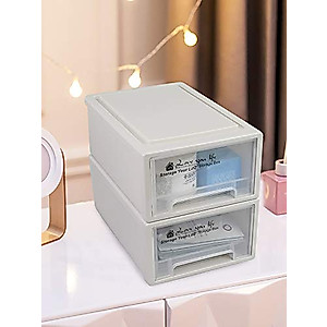 Rinboat 6 Quart Stacking Storage Drawer Unit Front Box, 3 Packs