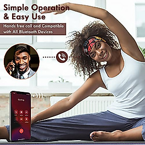 LC-dolida Sleep Mask with Bluetooth Headphones, Floral Sleep Headphones Bluetooth Headband for Sleeping Sports Sleep Mask for Side Sleeper, Best Gift and Travel Essentials