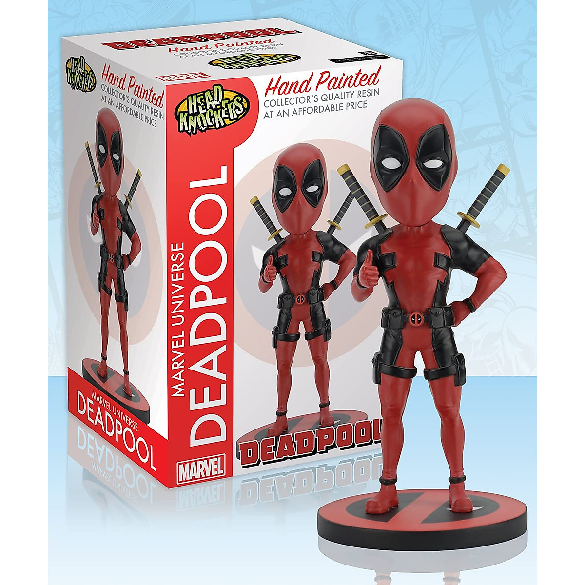 NECA Marvel Head Knocker Deadpool Classic Toy Multi-colored, 8 inches
