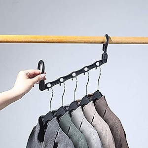 Black Space Saving Hangers,20pcs Closet Organizers and Storage,Magic Hangers Space Savers Bedroom for Clothes