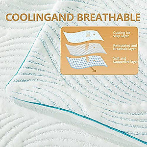 Smilereve Pillows Queen Size Set of 2 Cooling Memory Foam Pillows for Sleeping Adjustable Firm Pillow for Back and Side Sleeper