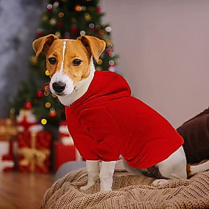 Dogs Pullover Sweater Winter Dog Clothes Sweater Warm Christmas Pet Sweaters For Small Dogs Pet Clothing Pet Solid Antlers Pullover Sweater Puppy Apparel 5 Sizes Pet Clothes for Medium Dogs (Red, XXL)