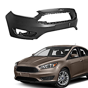 munirater Black Front Bumper Cover Replacement for 2015-2018 Focus S/se/sel/Titanium