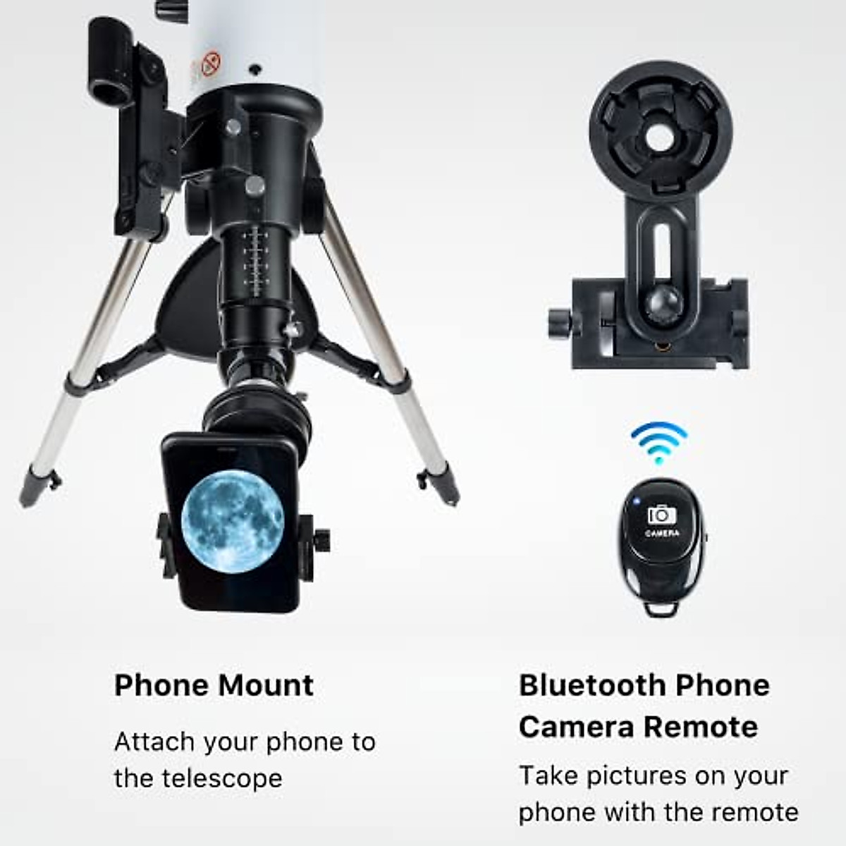 Scopex 80mm Telescope for Adults Astronomy, Kids 8-12 Plus, Smartphone Adapter, Carrying Case.