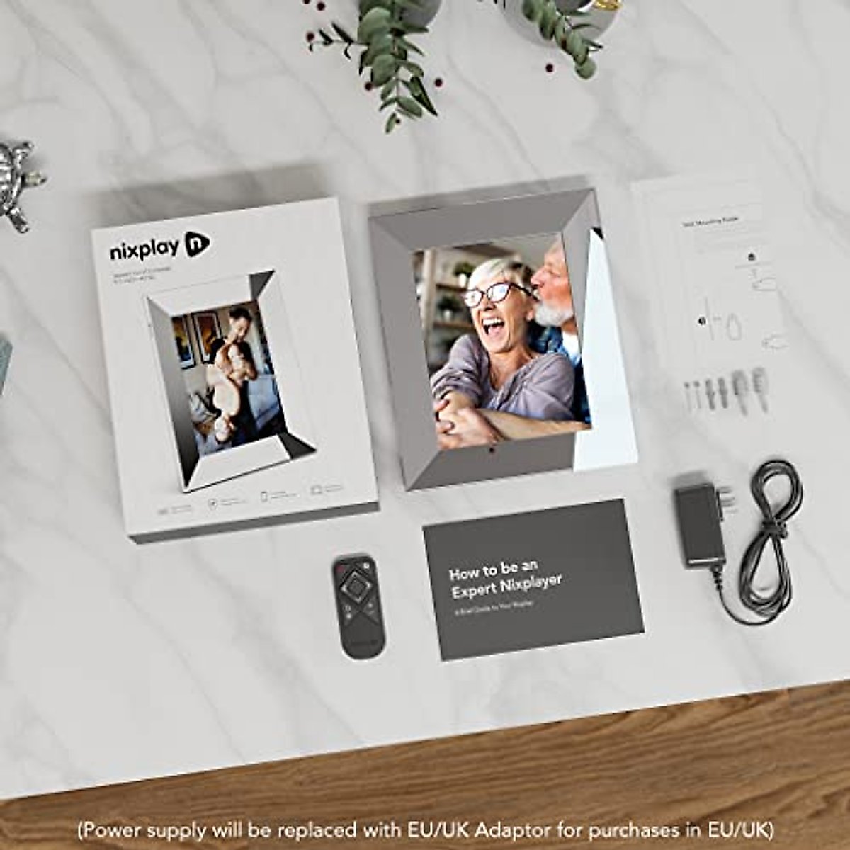 Nixplay 9.7 inch Smart Digital Photo Frame with WiFi and 2K Display (W10G) - Metal - Unlimited Cloud Photo Storage - Share Photos and Videos Instantly via Email or App - Preload Content