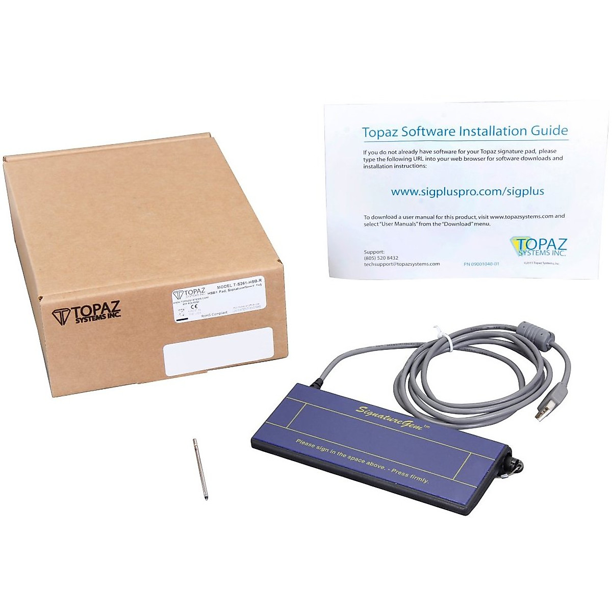 TOPAZ SignatureGem 1X5 (HID USB) Electronic Signature Pad with Software Model T-S261-HSB-R