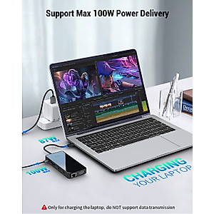 USB C Docking Station, Teolant 11 in 1 Quadruple Display Laptop Docking Station Triple Monitors, Displaylink USB C Dock Dual HDMI VGA Adapter, Compatible with MacBook M1 M2 HP Dell Lenovo