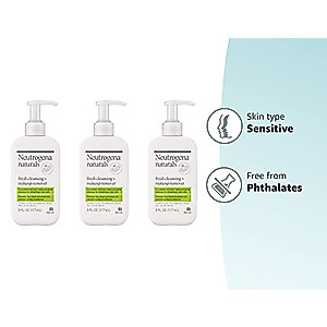 Neutrogena Naturals Fresh Cleansing Daily Face Wash + Makeup Remover with Peruvian Tara Seed, Hypoallergenic, Non-Comedogenic and Sulfate-, Paraben- and Phthalate-Free, 3 x 6 fl. oz