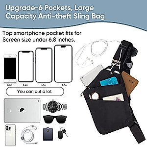 VADOO Personal Flex Bag, Anti-theft Crossbody Bag for Travel Sport Lightweight Sling Bag for Women and Men