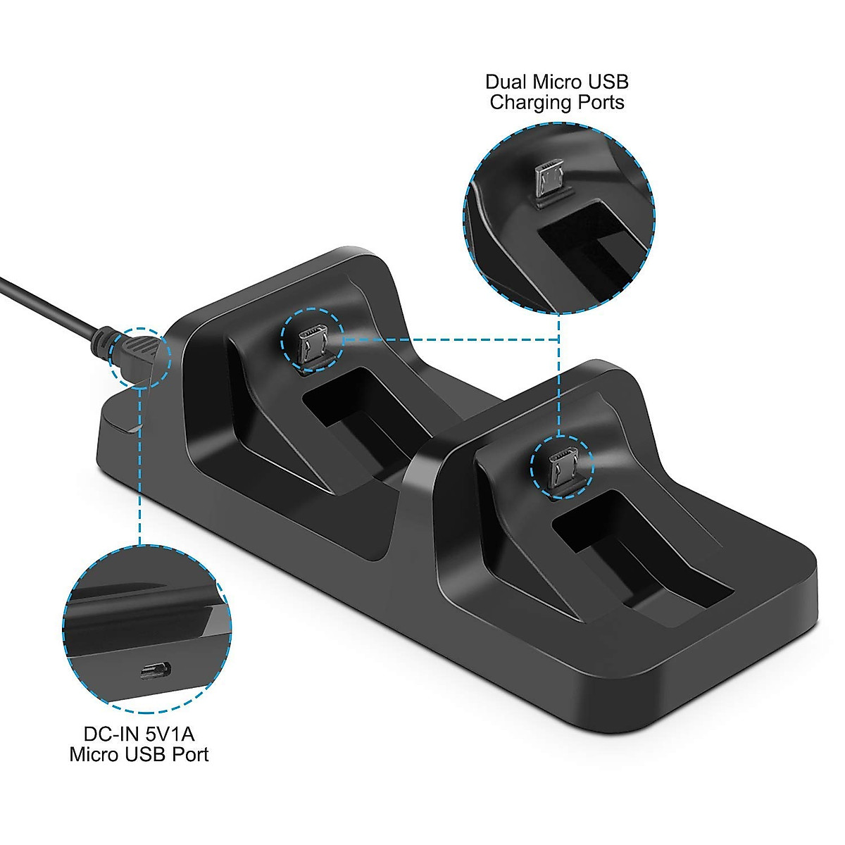 PS4 Controller Charger Dual Charging Station Dock for PlayStation 4 DualShock Controllers(PS4, PS4 Pro, PS4 Slim)