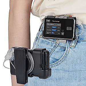 (Upgrade) iGuerburn tSlim X2 Pump Case with 360°Rotating Clip, Tandem tSlim Pump Holder Spool Up Excess Tubing, t Slim G4 Pump Accessories t:Holster Smooth Edges Won't Peel Off Screen Cover(Black)