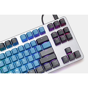 KPREPUBLIC taihao pbt Double Shot keycaps for DIY Gaming Mechanical Keyboard Backlit Caps OEM Profile Light Through Deep Forest Blue Green (D Forest Blue x1)