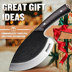 Huusk Fish Knife 5.7" Tuna Knife Fillet Fish Knives Sharp Fish Cutting Knife Seafood Market Slaughter Fish Special Knife Meat Cleaver Gift for Dad