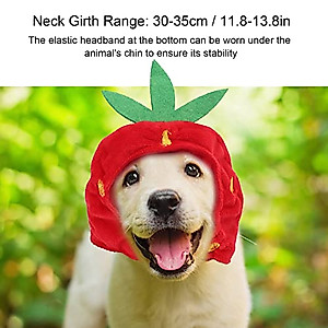 Cat Dog Strawberry Hat Adjustable Comfortable Pet Costume Decoration Headgear for Daily Wear Birthday Party